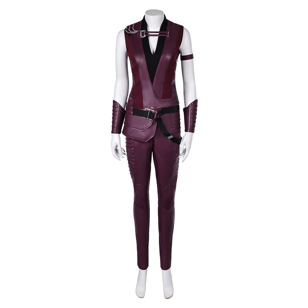 Jennifer Garner Elektra Deep Plum Sleeveless Jumpsuit Cosplay Costume ...